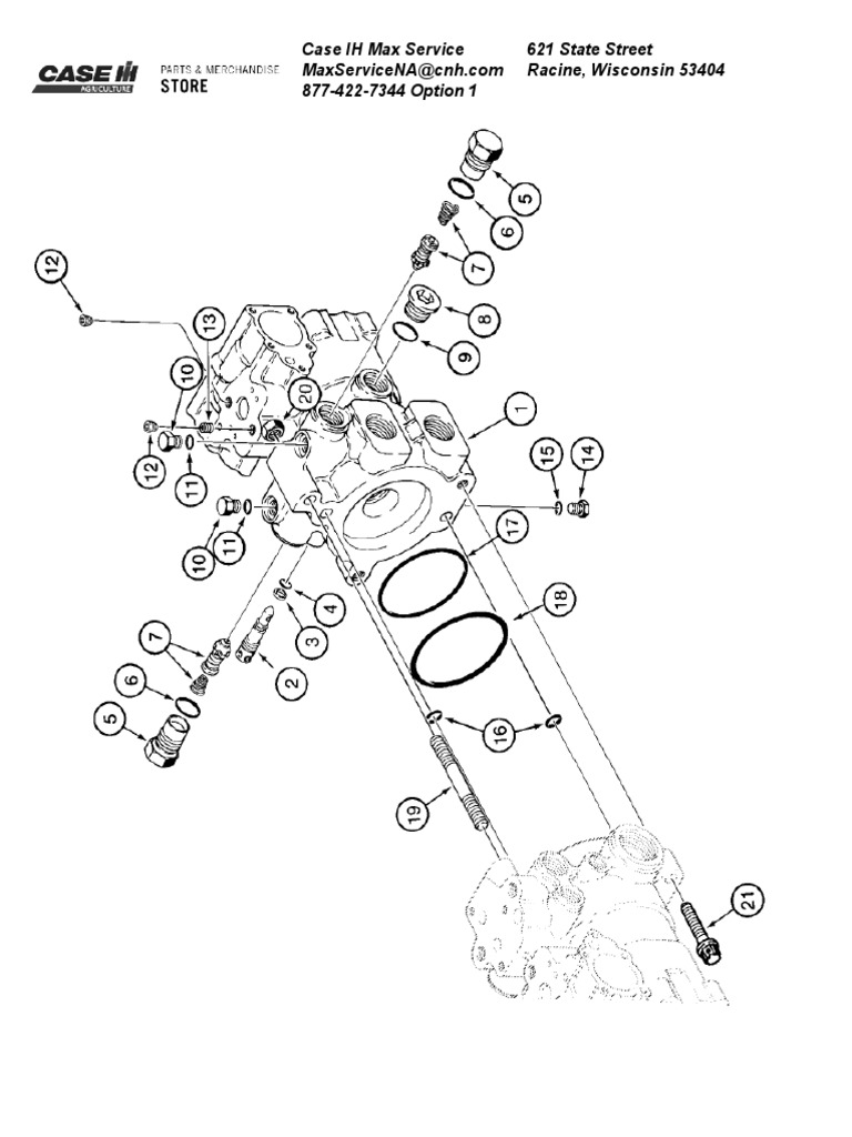 6-24 Tandem Pump Assembly Front Drive Pump Housing, Valves and Plugs ...