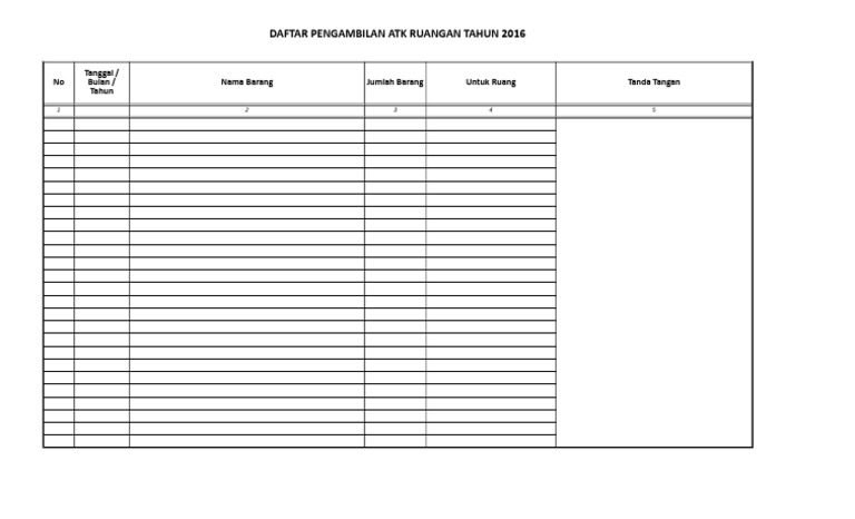 Form Pengambilan ATK | PDF