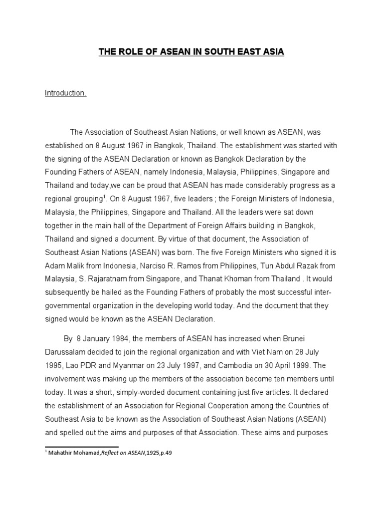 ASEAN's Role in Southeast Asia's Growth | PDF | Association Of ...