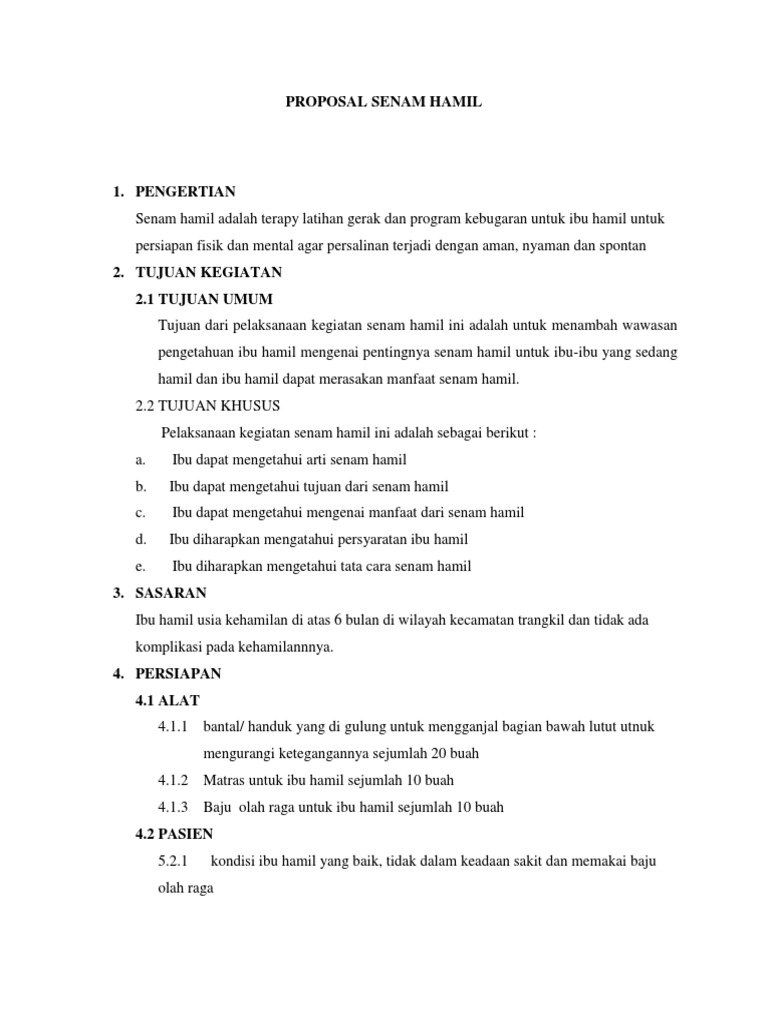 Proposal Senam Hamil | PDF