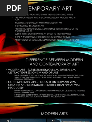 Difference Between Modern And Contemporary Art Comparing Classical Art