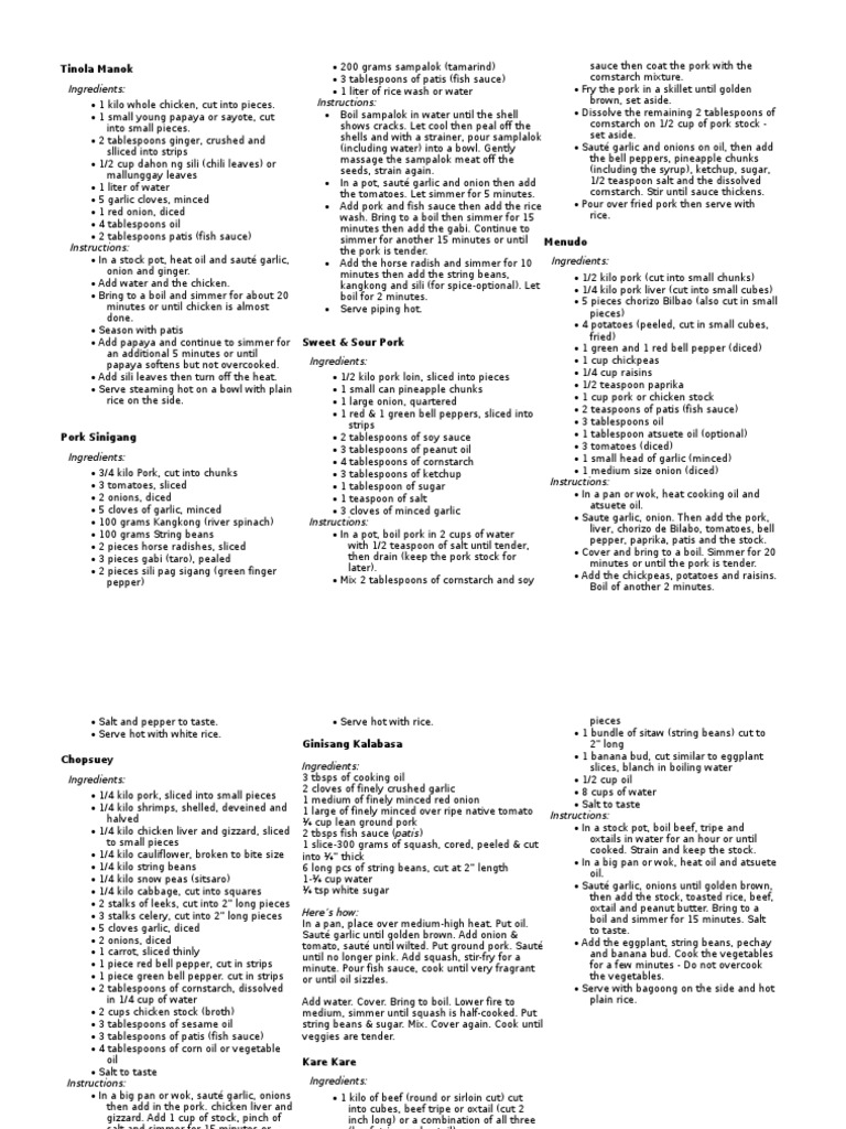 Recipe | PDF | Beef | Garlic
