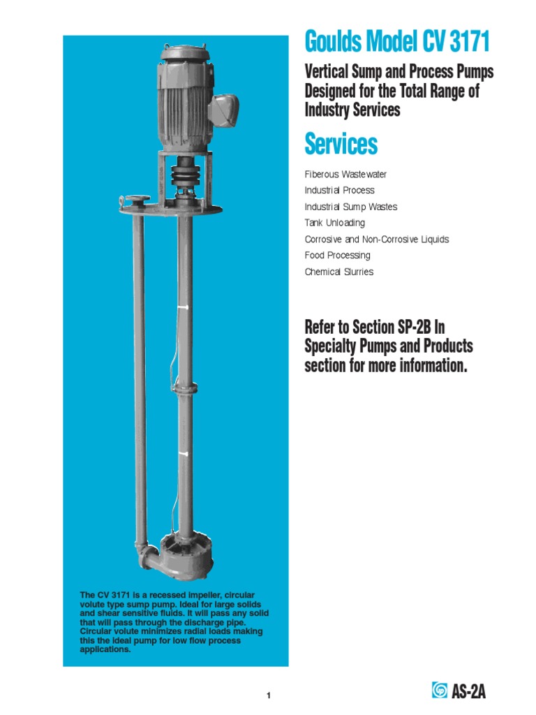 Goulds Model CV 3171: Vertical Sump and Process Pumps Designed For The ...