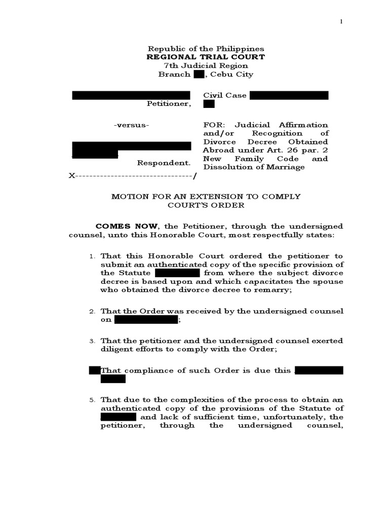 extension -Recognition of Divorce Decree.pdf | Divorce | Marriage