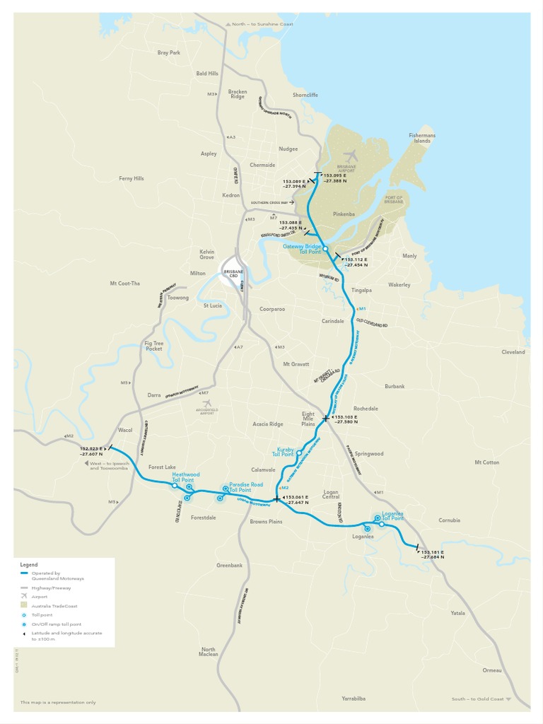 Queensland Motorways Network Map | PDF | Brisbane