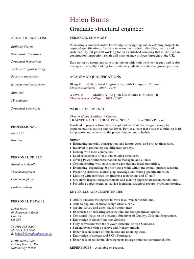 Graduate Structural Engineer PDF | PDF