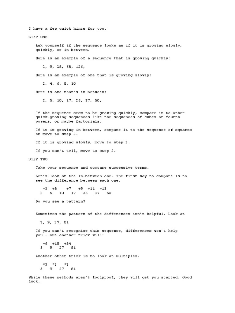 Number Series | PDF | Sequence | Formula