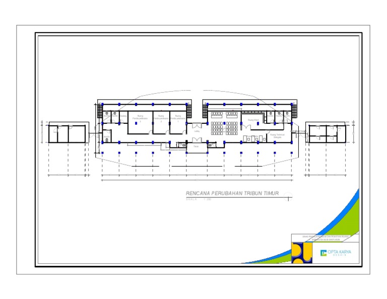 Rencana Perubahan Tribun Timur: S K A L A 1: 200 | PDF
