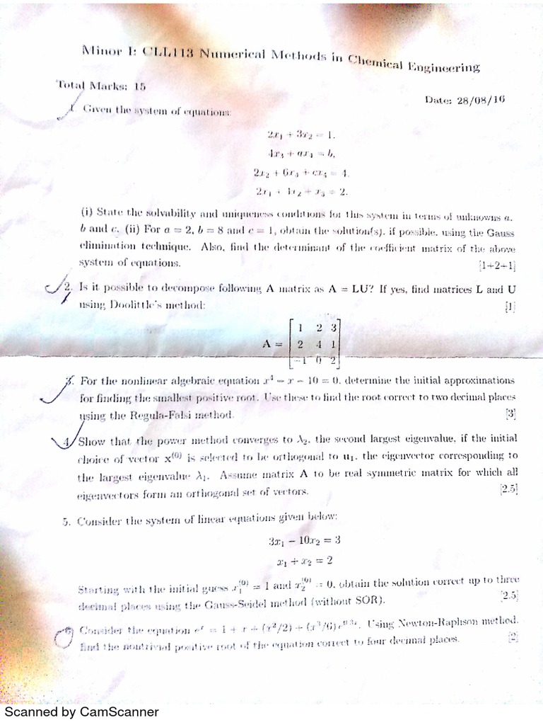 CLL113 Minor1 2016-17 Sem1 | PDF