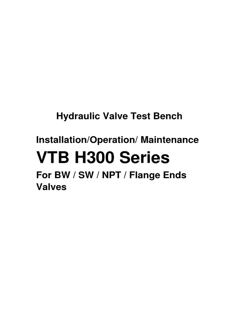Hydraulic Valve Test Bench-H300 | PDF | Valve | Pump