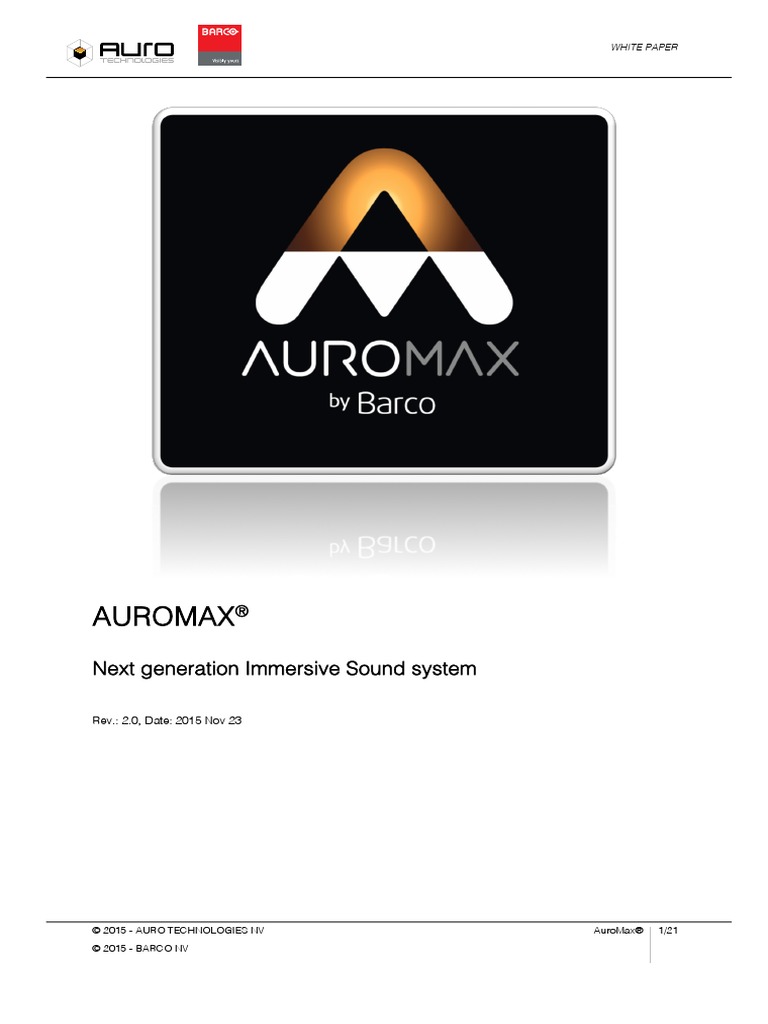 AuroMax White Paper Final PDF | PDF | Loudspeaker | Sound Recording And ...
