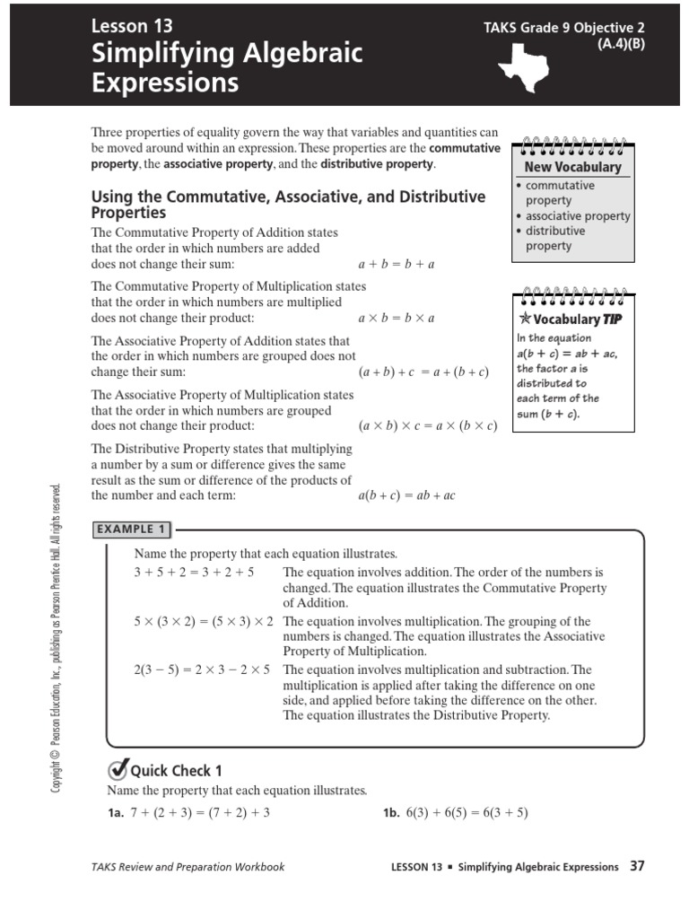 Simplifying Algebraic Expressions | PDF | Multiplication | Equations