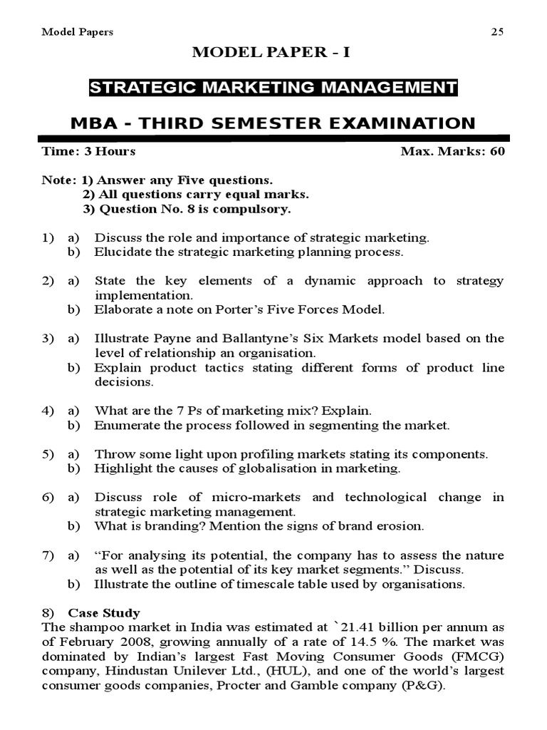 Model Question Paper For JNTU-K | PDF | Strategic Management ...