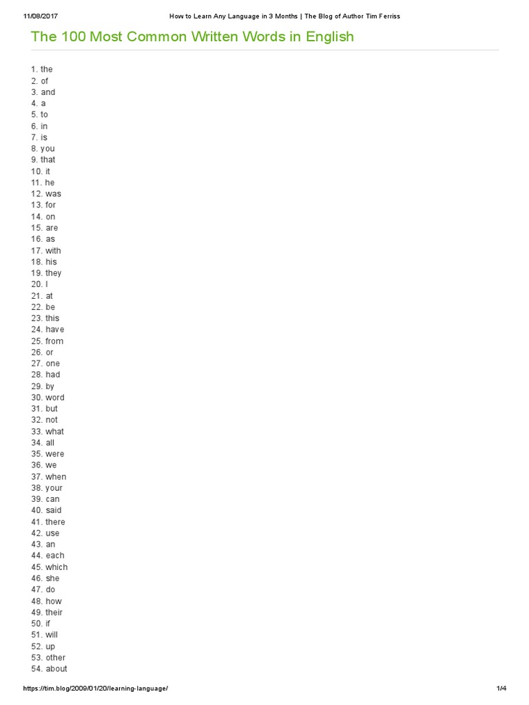 How To Learn Any Language in 3 Months - The Blog of Author Tim Ferriss ...