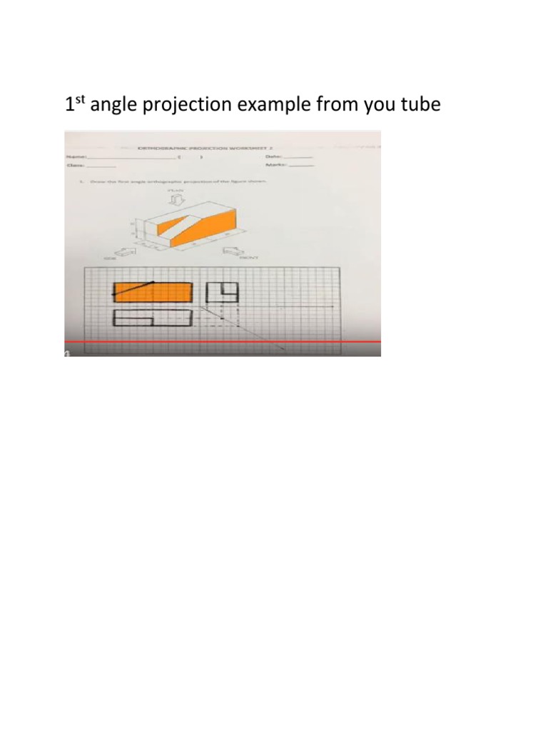 1st Angle Projection Example From You Tube | PDF