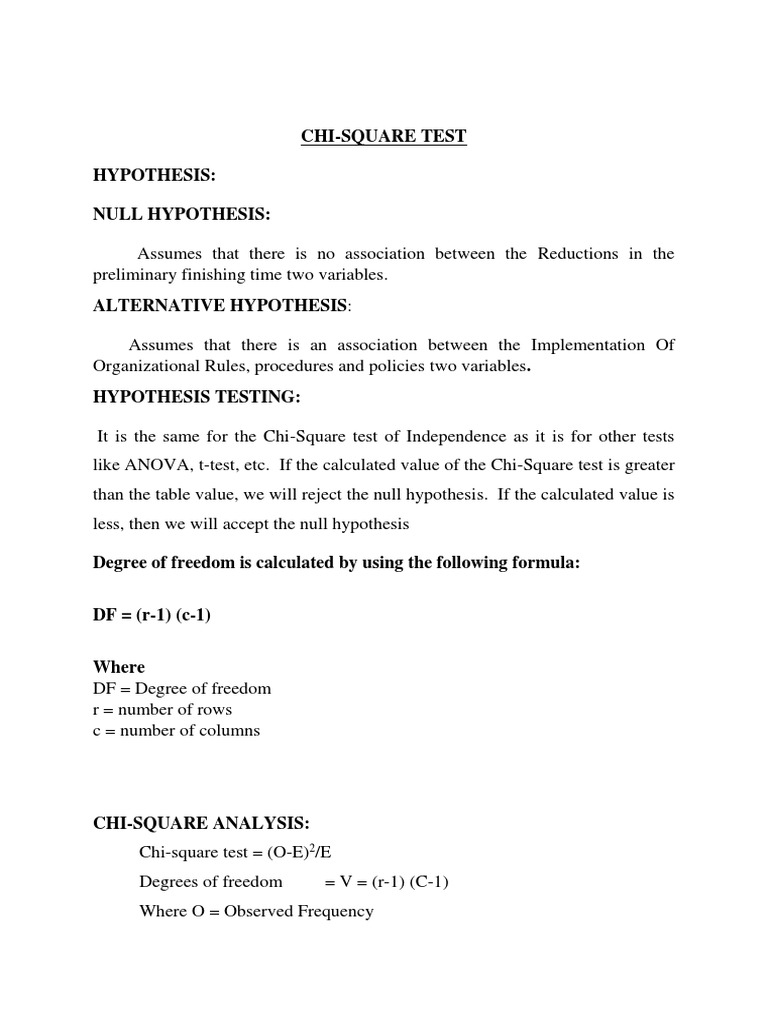 Chi-Square Test and Analysis Guide | PDF | Chi Squared Distribution | P ...