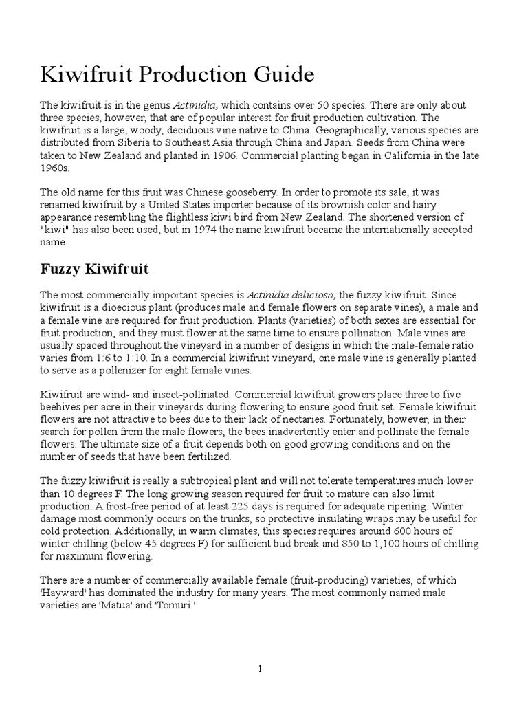 A Comprehensive Guide to Successful Kiwifruit Production: Insights into Cultivation, Care, and ...