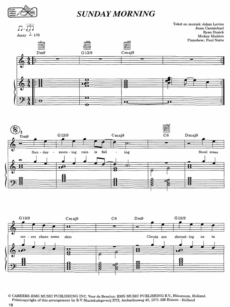 Sunday Morning - Maroon 5 4LGCP Piano PDF | PDF