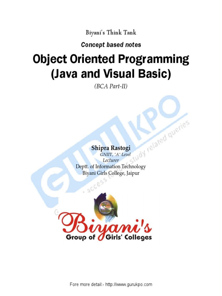 189-Oop Java Biyani | PDF | Java Virtual Machine | Class (Computer Programming)