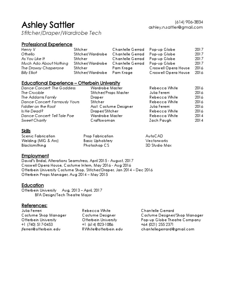 Ashleys Resume Docx 1 Pdf
