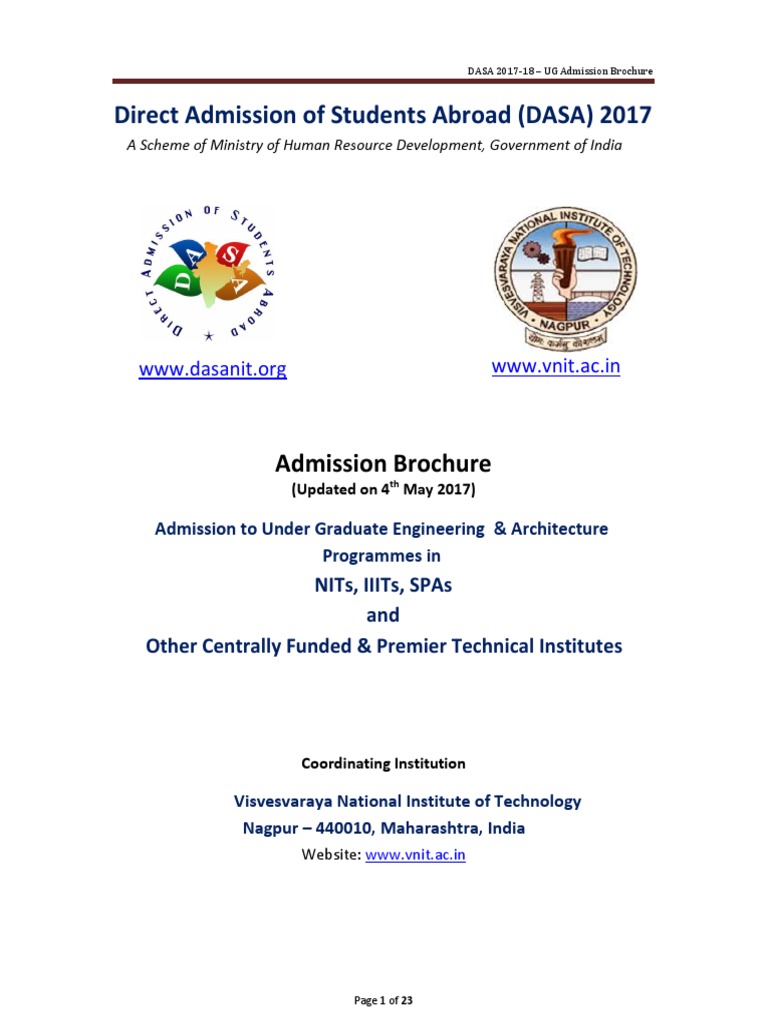 DASA UG 2017 Brochure 4 May 2017 PDF University And College