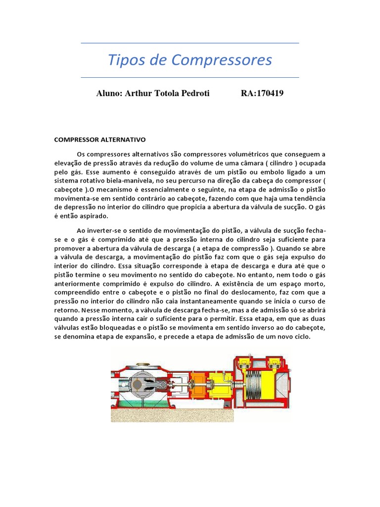 Tipos de Compressores | PDF | Compressor de gás | Engenharia Mecânica
