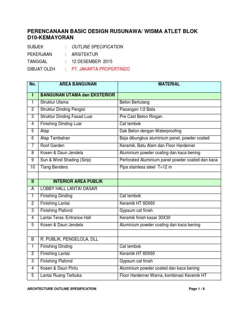 Outline Specification
