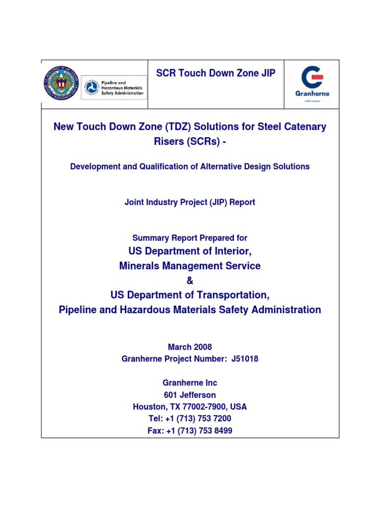 SCR Touch Down Zone Design Solutions | PDF | Fatigue (Material) | Pipe ...