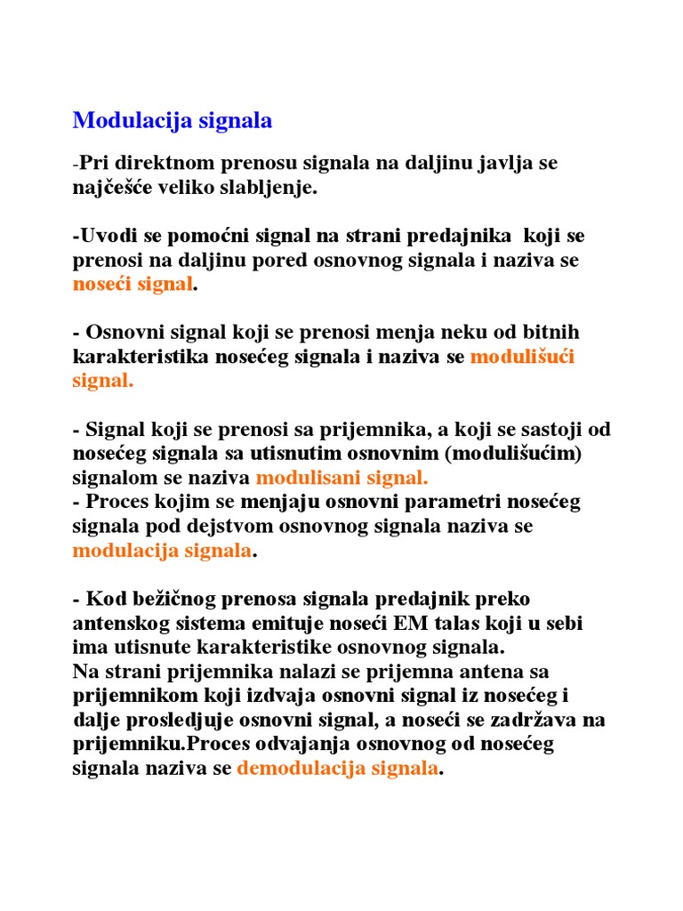 Modulacija Signala PDF | PDF
