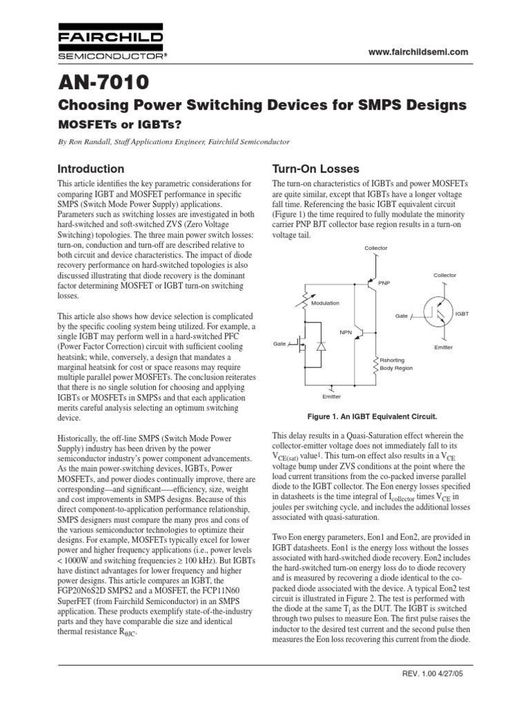An 7010 | PDF | Field Effect Transistor | Mosfet