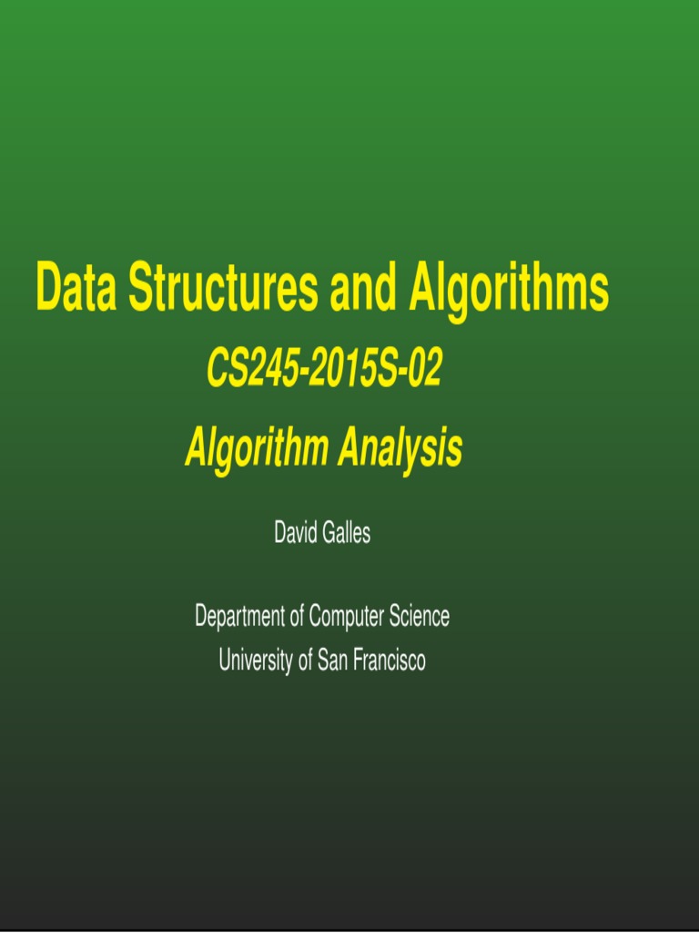 Data Structures and Algorithms: CS245-2015S-02 Algorithm Analysis | PDF ...