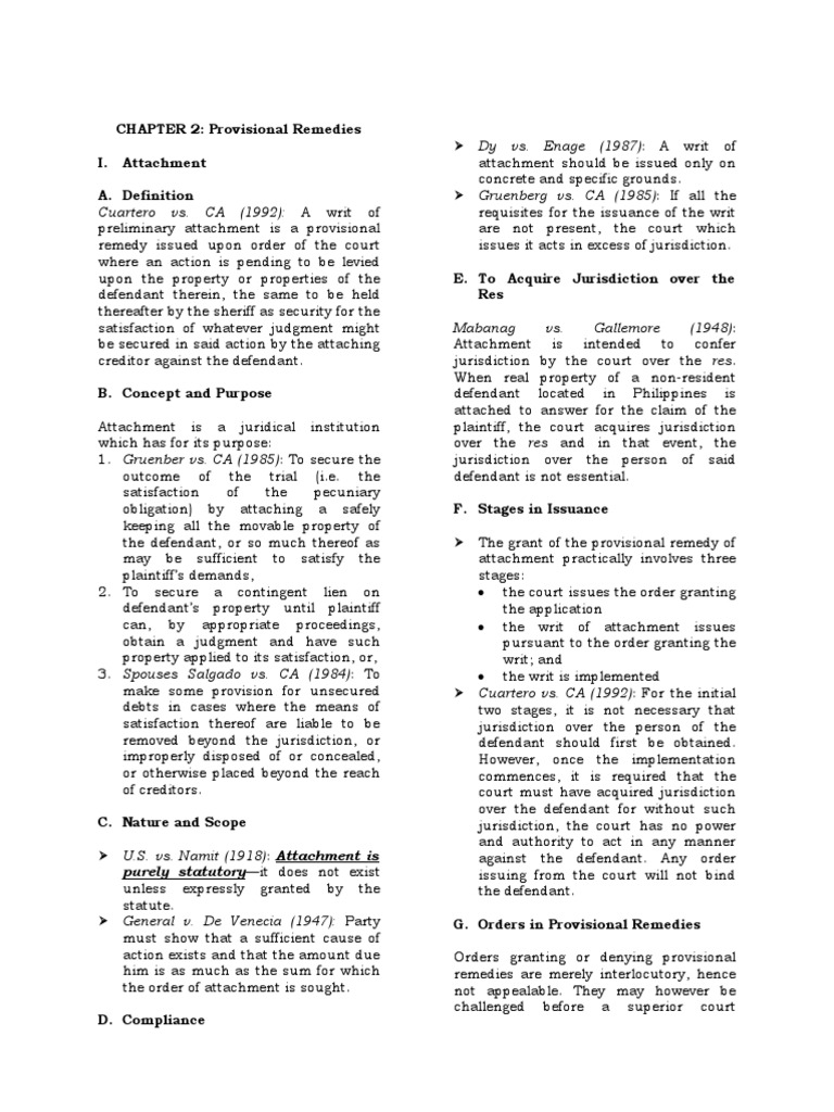 Provisional Remedies Explained | PDF | Receivership | Injunction