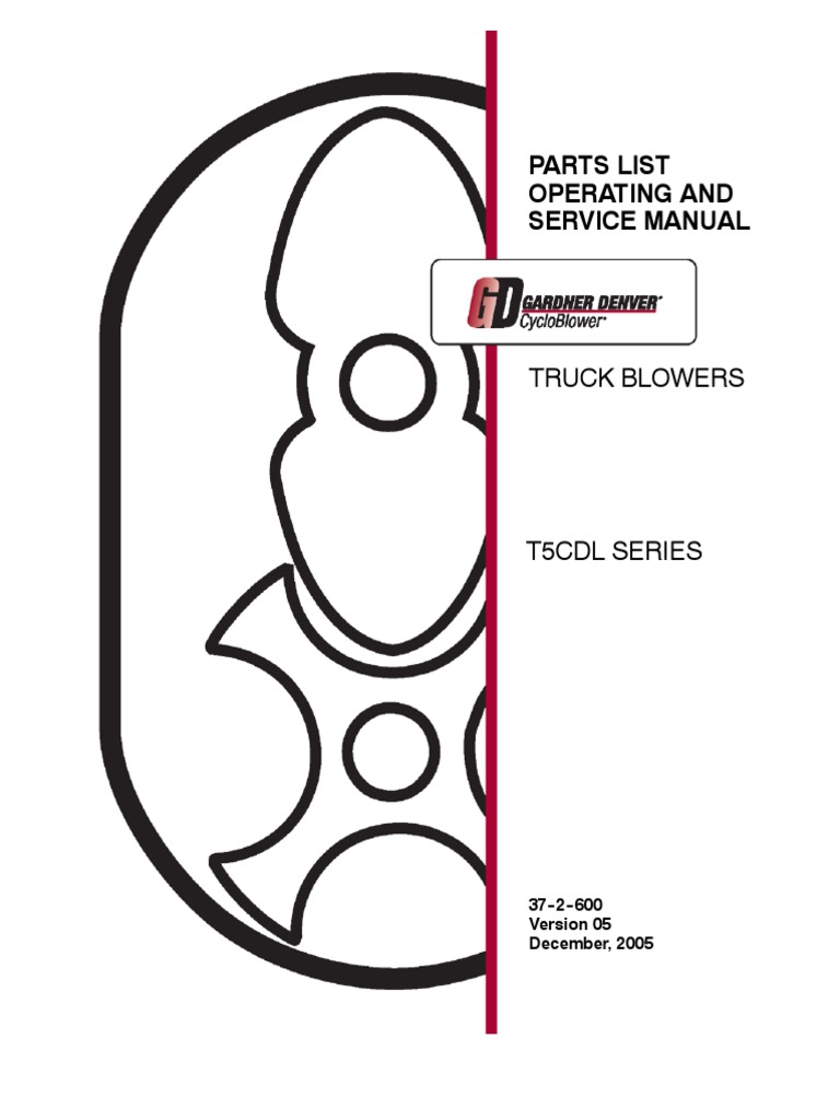 GD T5CDL Parts List & Operating Manual | PDF | Gas Compressor | Valve