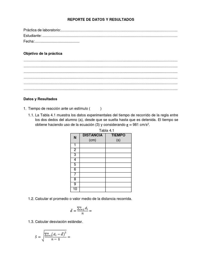 Reporte de Datos y Resultados - Lab 3 | PDF | Física | Enseñanza de ...