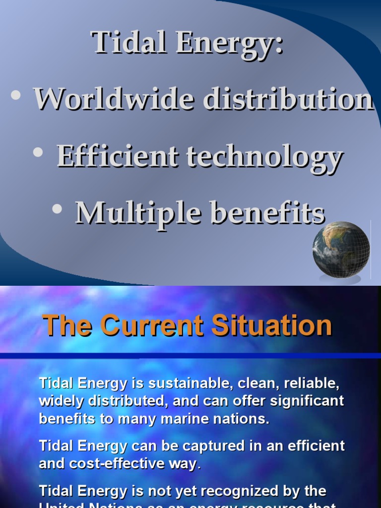 Tidal Energy: Worldwide Distribution Efficient Technology Multiple ...