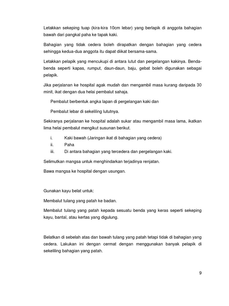 Panduan Pertolongan Pertama Patah Tulang Kaki | PDF