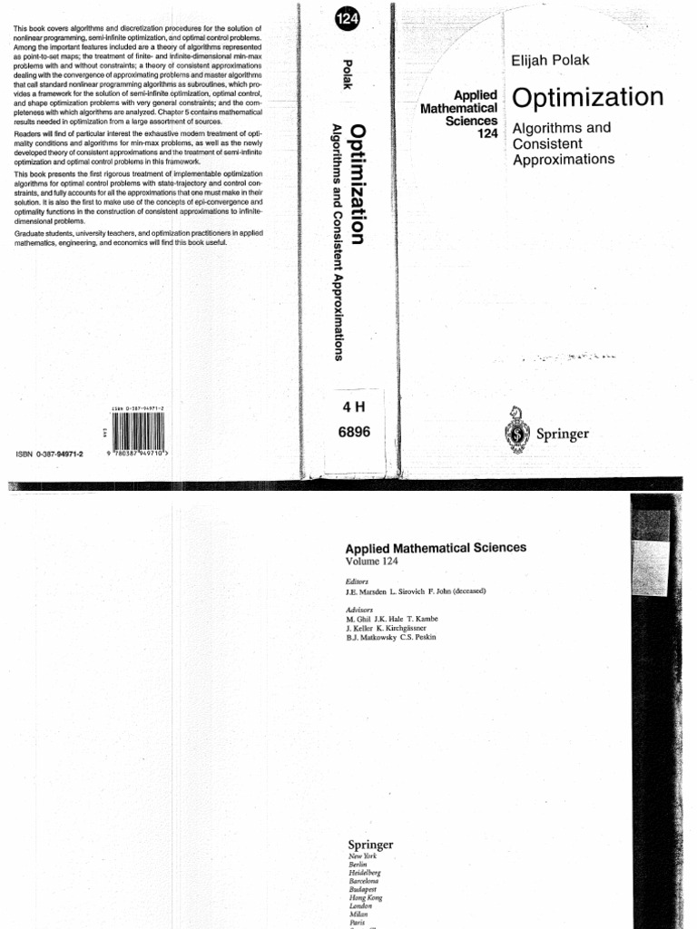 Polak E. Optimization Algorithms and Consistent Approximations | PDF