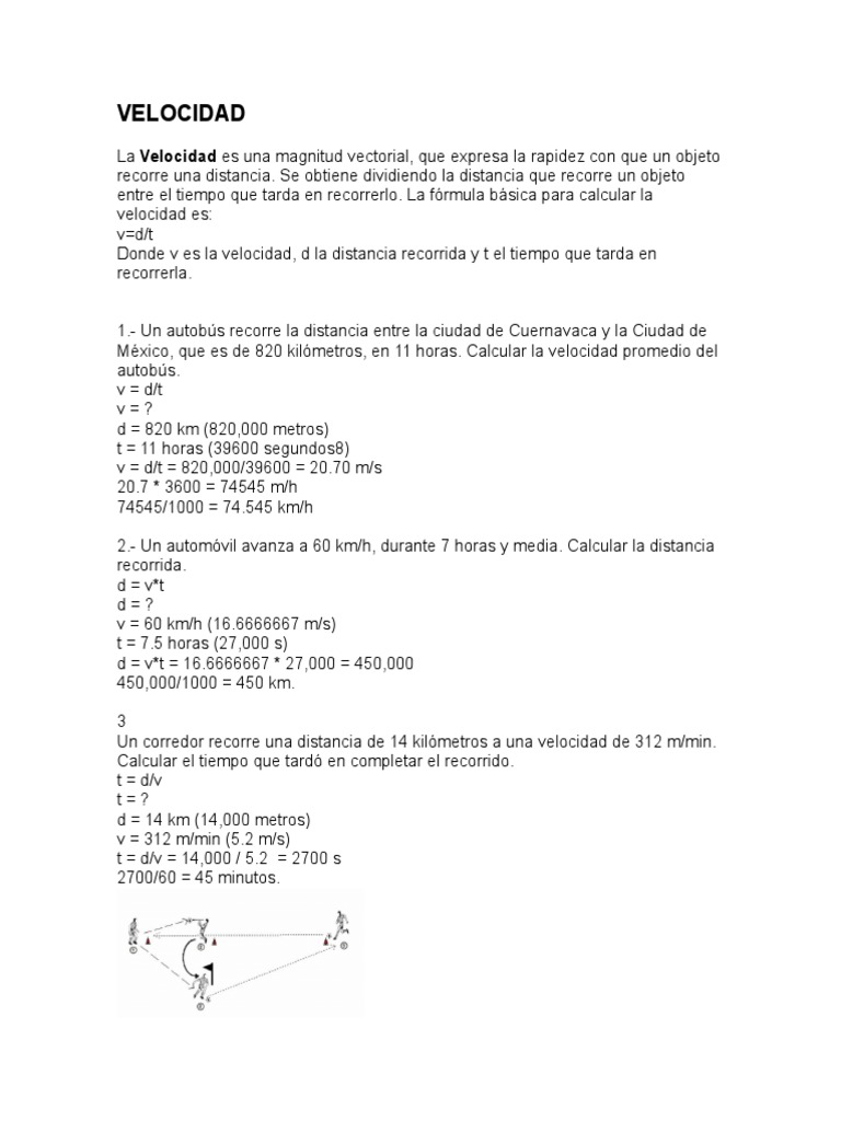 Velocidad Ejercicios Fisica Resueltos