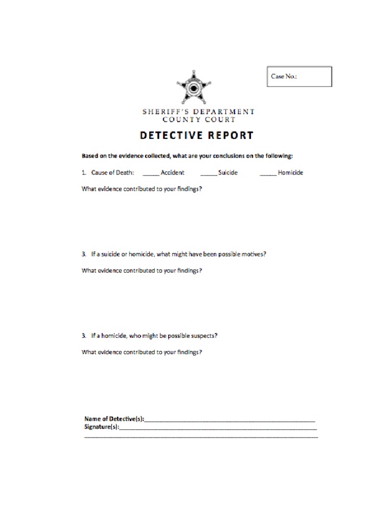 Detectives Report | PDF