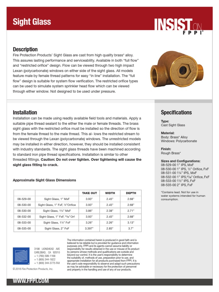 Sight_Glass.pdf | Pipe (Fluid Conveyance) | Brass