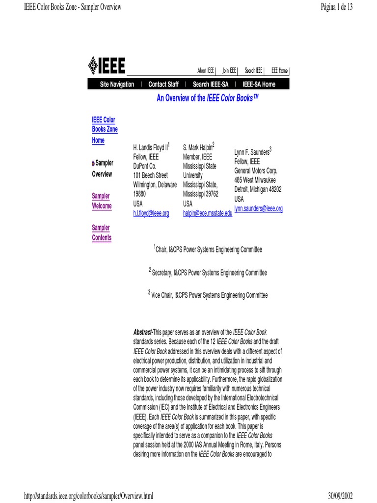 Libros de Color IEEE | Reliability Engineering | Electric Power System