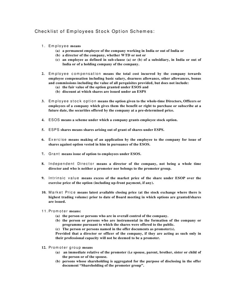 ESOP Checklist | PDF
