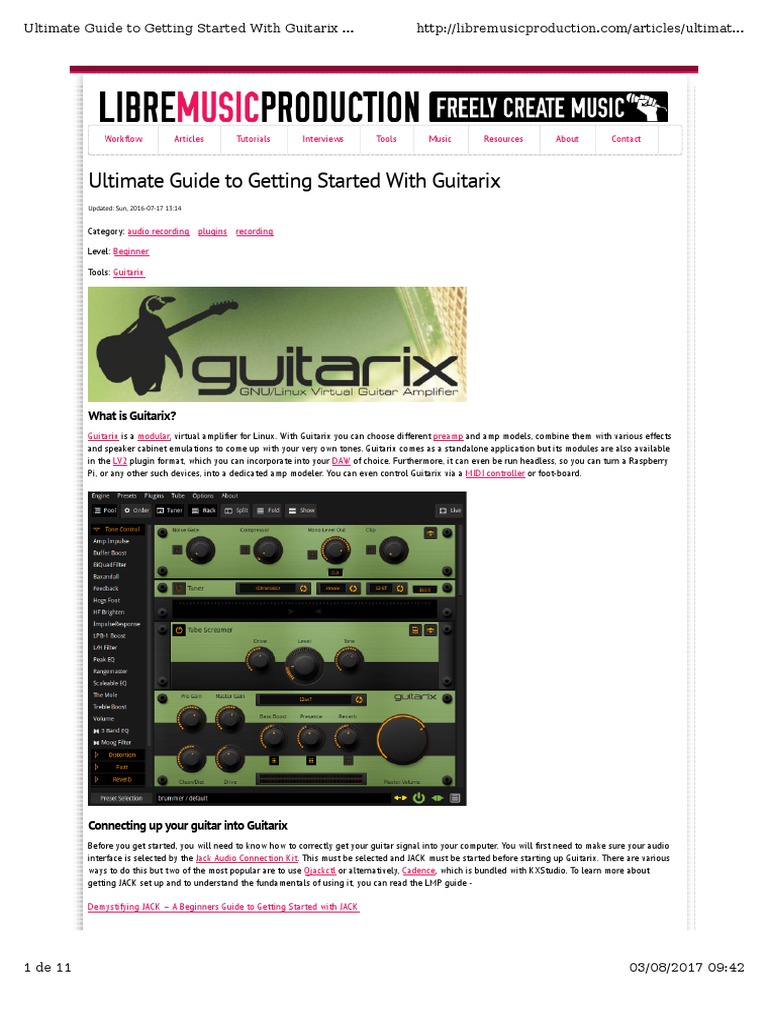 Guitarix Guide | PDF | Latency (Engineering) | Amplifier
