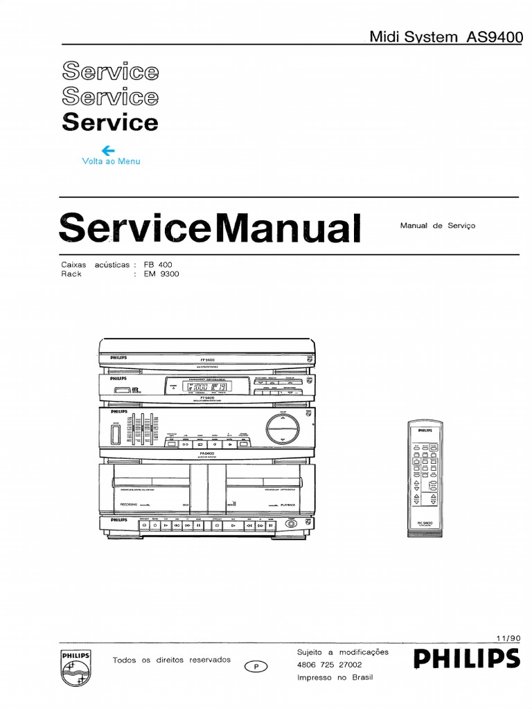Philips AS 9400 Service Manual | PDF