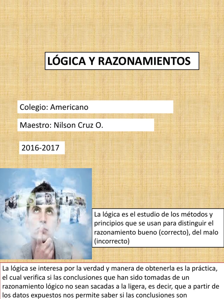 Lógica y Razonamientos (Presentación) | PDF | Proposición | Razón