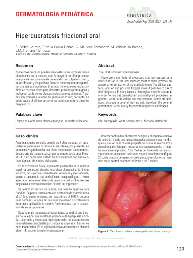 Dermatologia Hiperqueratosis | PDF | Odontología | Boca