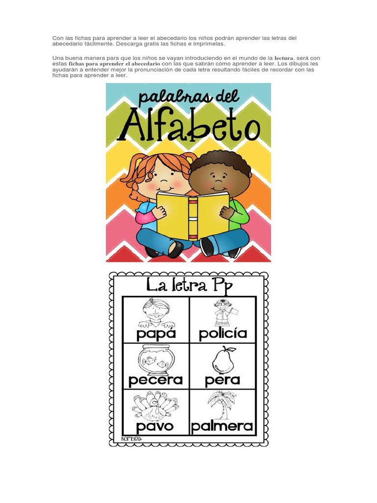 Con Las Fichas Para Aprender a Leer El Abecedario Los Niños Podrán ...