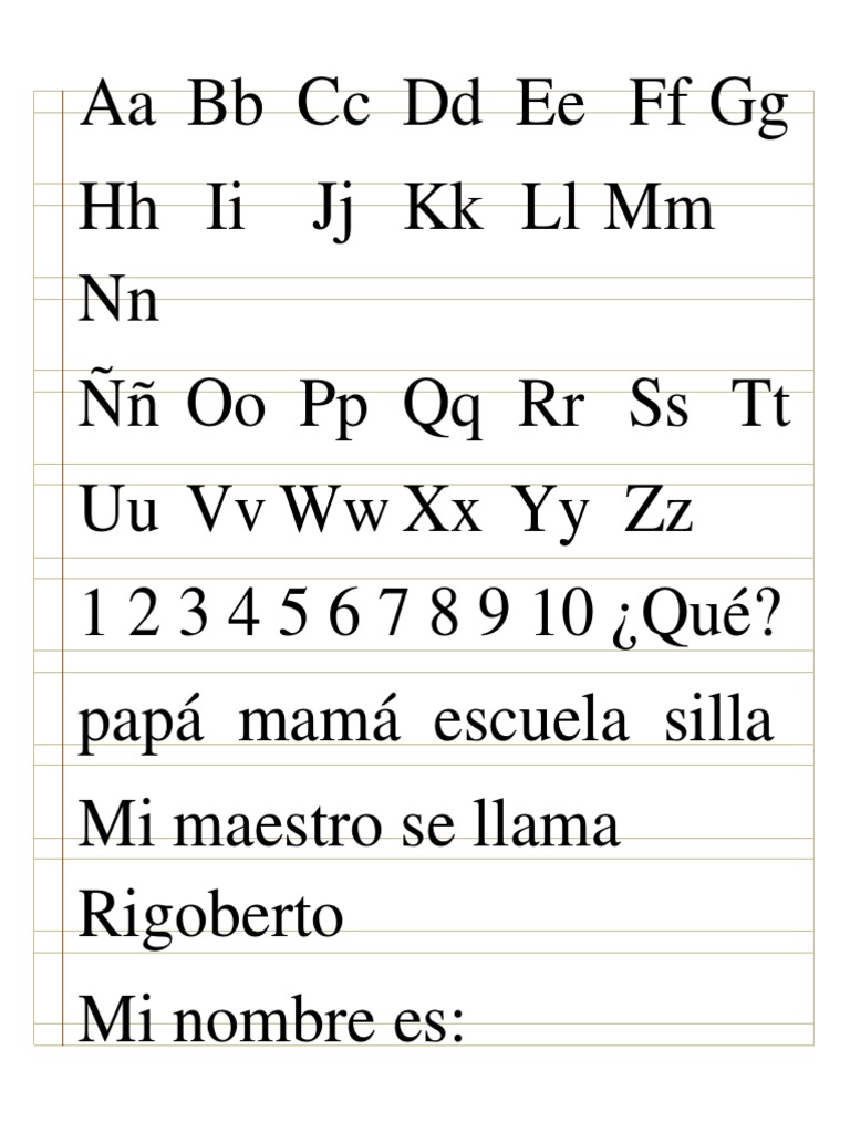 Abecedario en Doble Raya | PDF