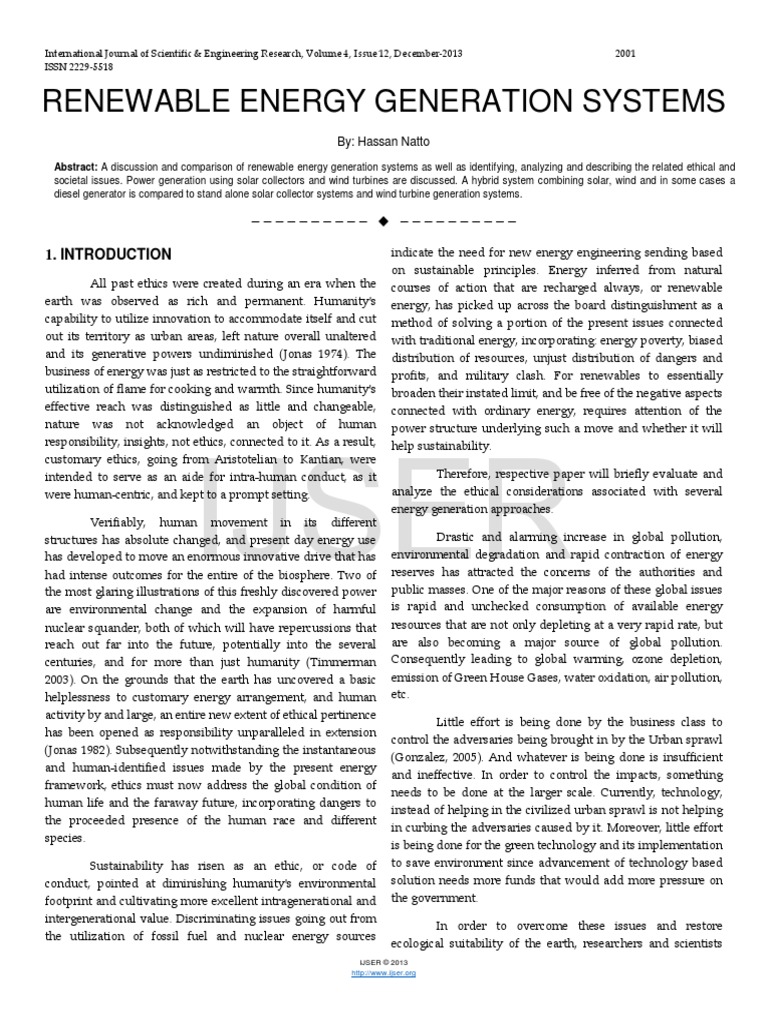 Renewable Energy Generation Systems | PDF | Wind Power | Energy Development