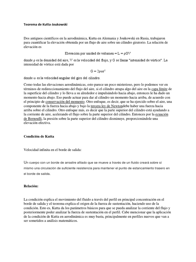 Teorema Kutta Joukowski | PDF